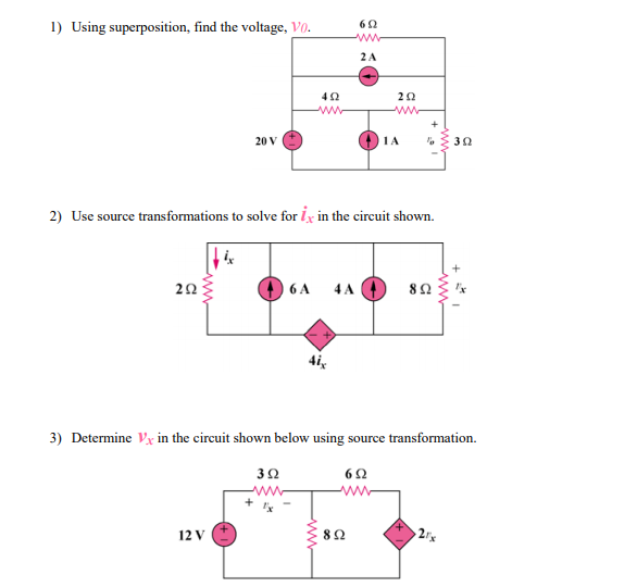 Solved 62 1 Using Superposition Find The Voltage Va 2 A 