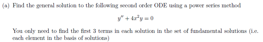 Solved ( a) Find the gen eral solution to the following | Chegg.com