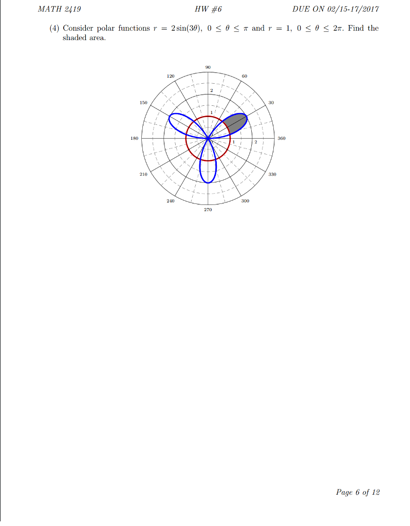 Solved Consider polar functions r = 2 sin(3θ), 0 ≤ θ ≤ π and | Chegg.com