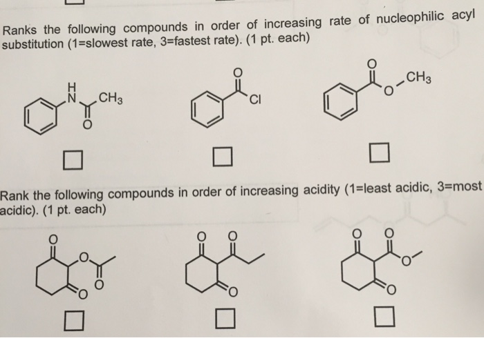 Solved Ranks the following compounds in order of increasing | Chegg.com