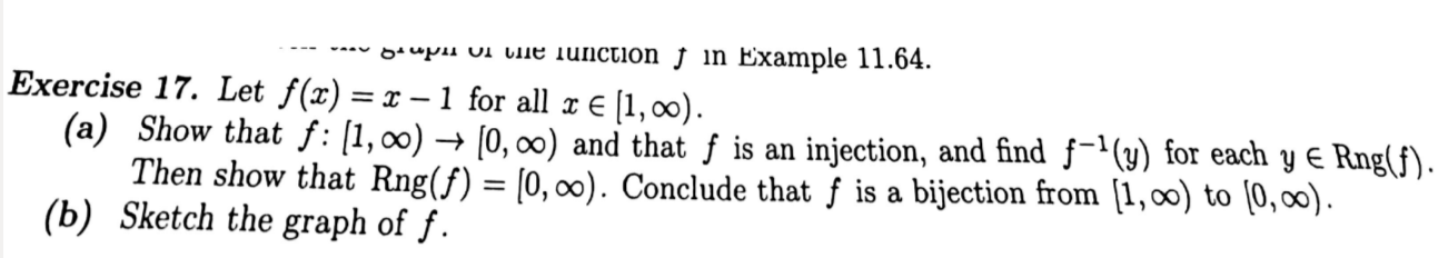 Solved Let y = x - 1 for all x in [1, infinity) .. Prove | Chegg.com