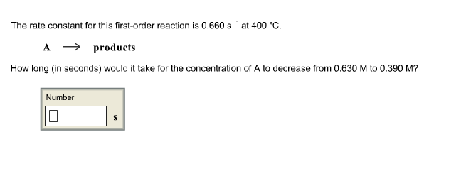 Solved The rate constant for this first-order reaction is | Chegg.com