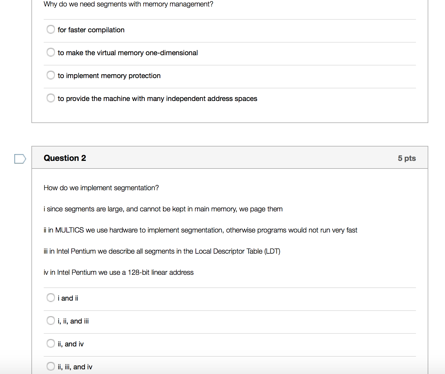 Solved Why do we need segments with memory management? for | Chegg.com