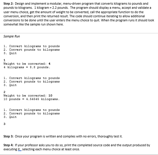 Solved 1 / Lab 6 kiloConverter.cpp 2 This menu-driven | Chegg.com