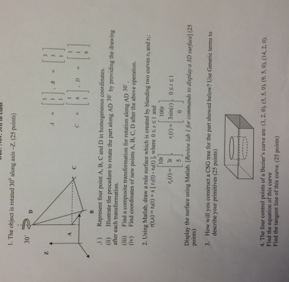 1. The object is rotated 30 degree along axis -Z. (25 | Chegg.com