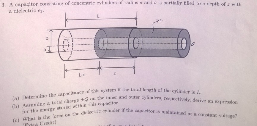 Solved A capacitor consisting a of concentric cylinders of | Chegg.com