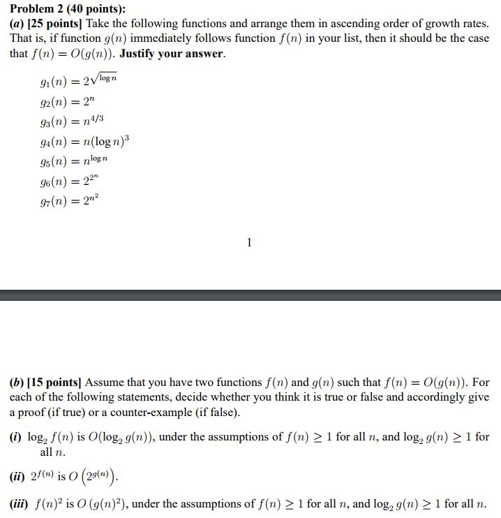 Solved Problem 2 (40 points): (a) |25 points] Take the | Chegg.com