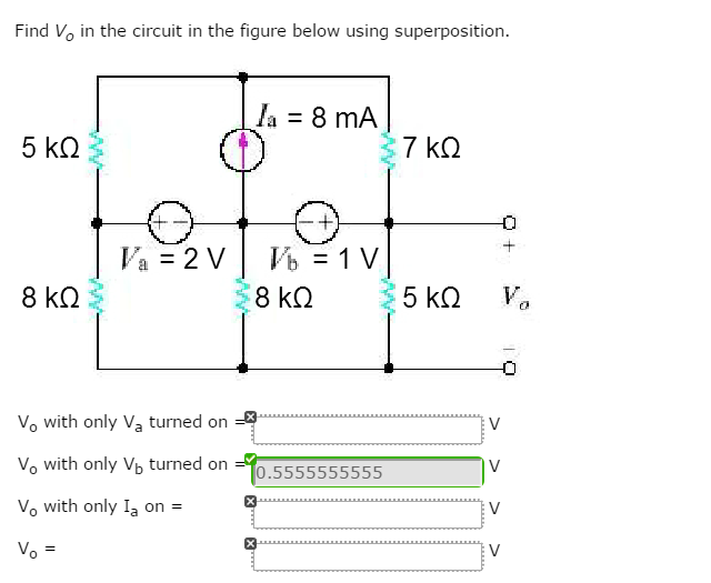 Solved Find V_o in the circuit in the figure below using | Chegg.com