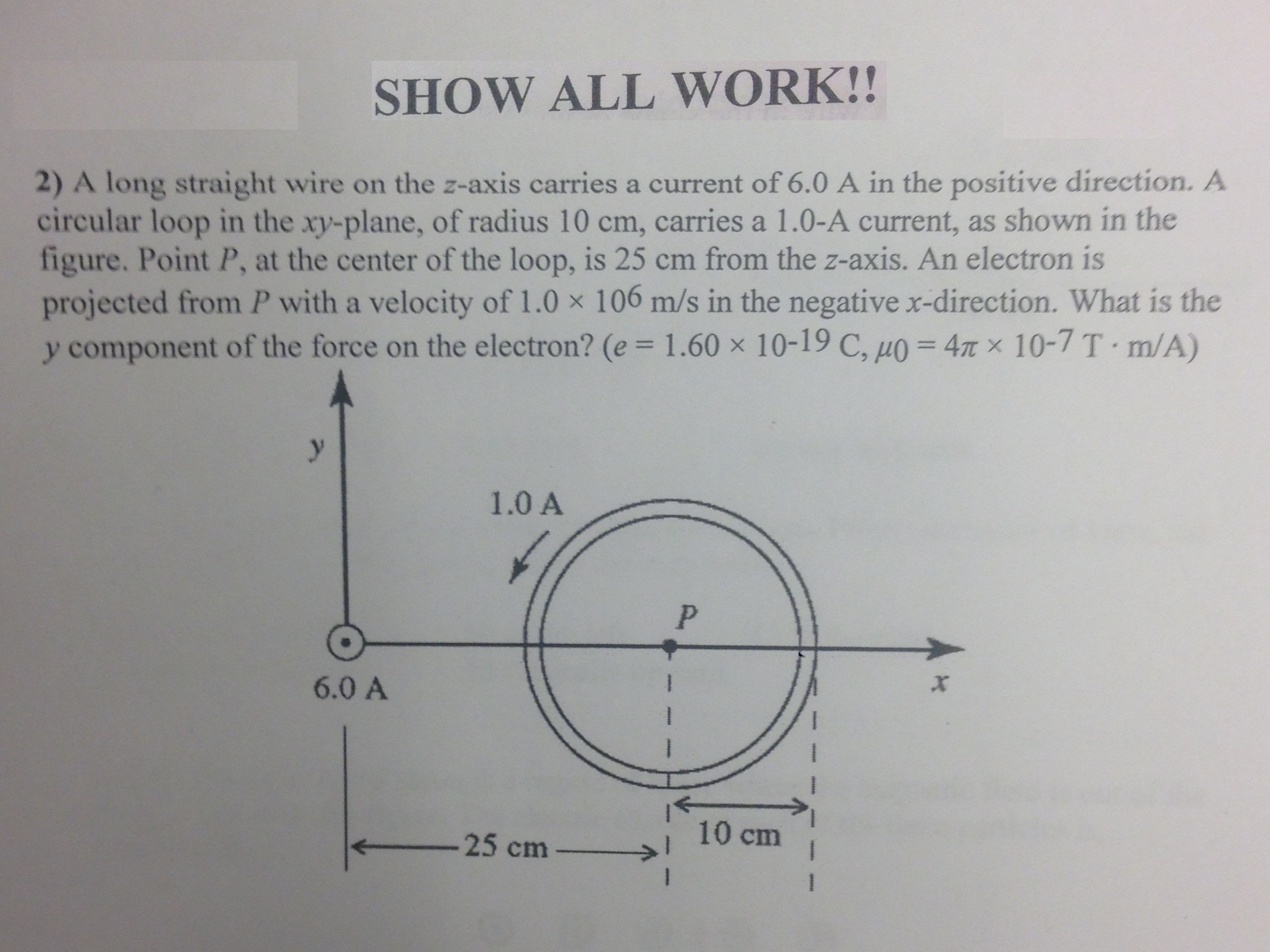Solved A long straight wire on the z-axis carries a current | Chegg.com