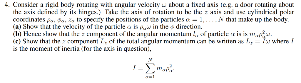 Solved 4. Consider a rigid body rotating with angular | Chegg.com