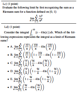 Solved L.c) (I point) Evaluate the following limit by first | Chegg.com