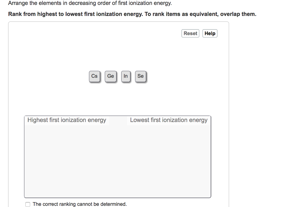 Solved Arrange the elements in decreasing order of first | Chegg.com