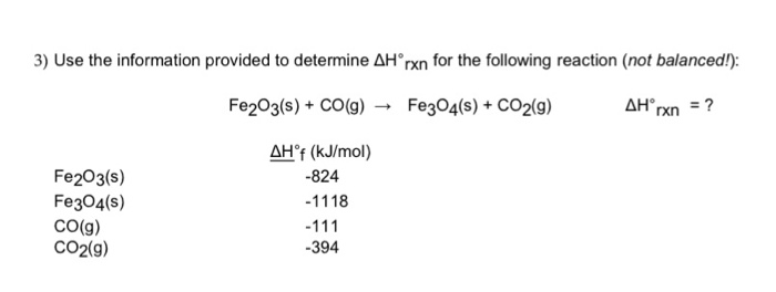 Solved Use the information provided to determine Delta H | Chegg.com