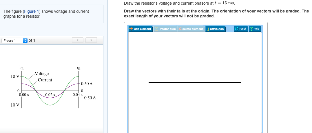 Solved Draw the resistor's voltage and current phasors at t | Chegg.com