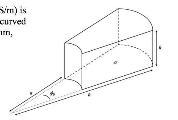Solved 22. A 10% S/m) is cylindrical wedge of carbon (σ= | Chegg.com