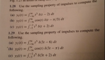 Solved 1.28 use the sampling property of impulses to compute | Chegg.com