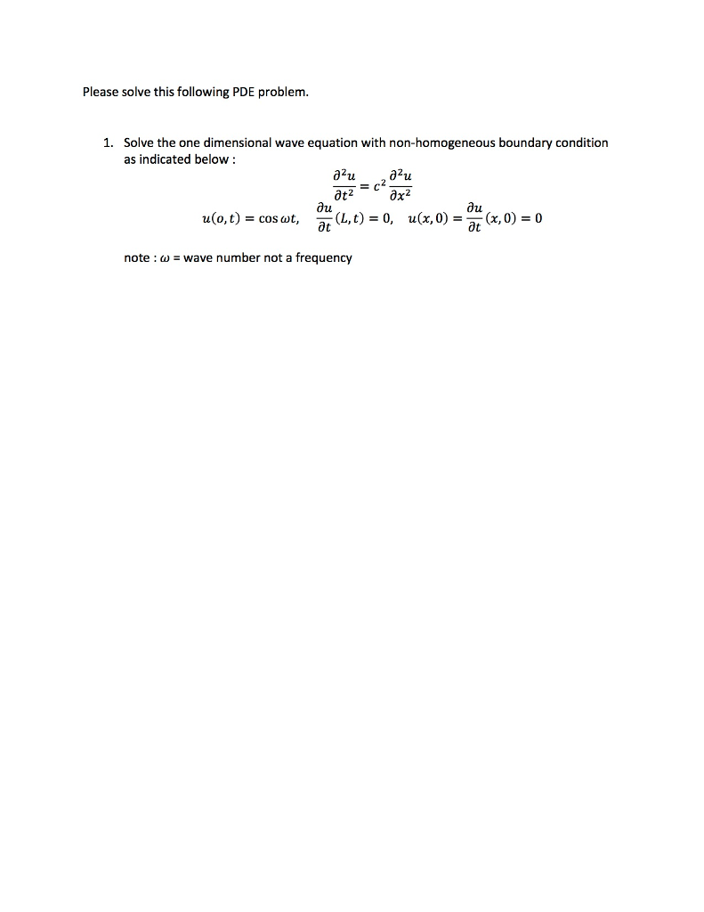 Solved Solve this following PDE problem. Solve the one | Chegg.com