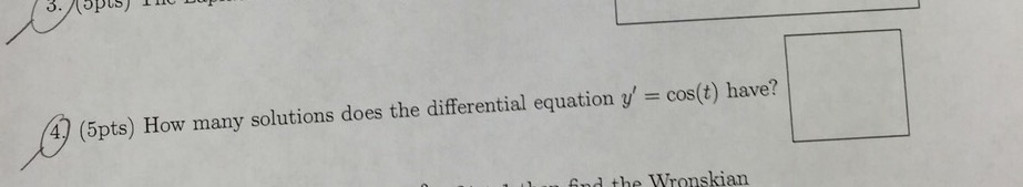 Solved (5pts) How many solutions does the differential | Chegg.com