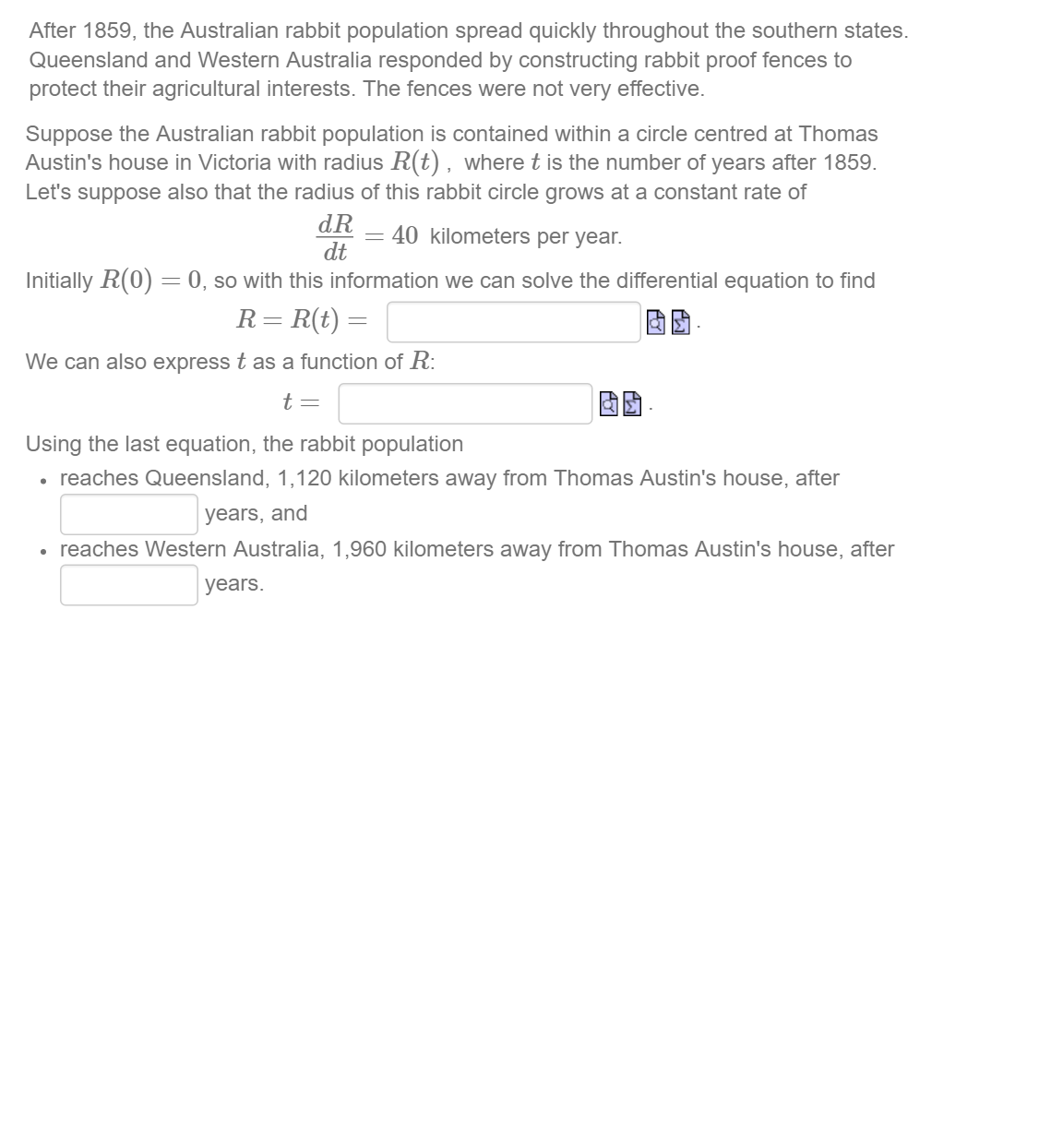 Solved In 1859 Thomas Austin released 24 rabbits on his | Chegg.com