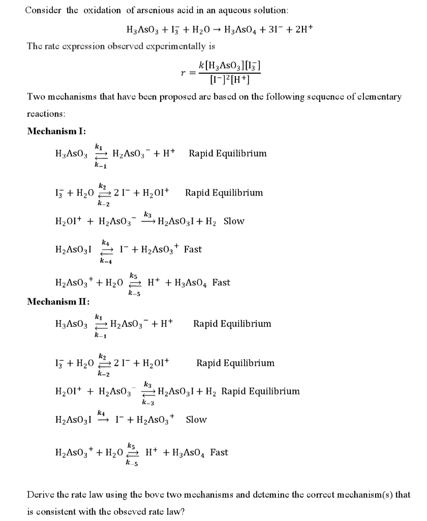 Solved Solve This Problem Using Rate Determining Step Method