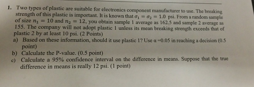 Solved Two types of plastic are suitable for electronics | Chegg.com