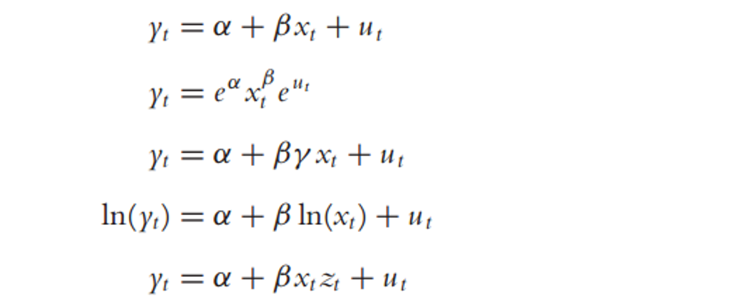 Solved Which of the following models can be estimated | Chegg.com