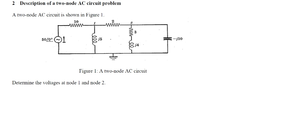 Solved Description of a two-node AC circuit problem A | Chegg.com