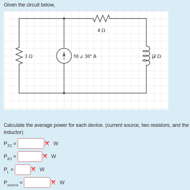 Solved Calculate the average power for each device. (current | Chegg.com