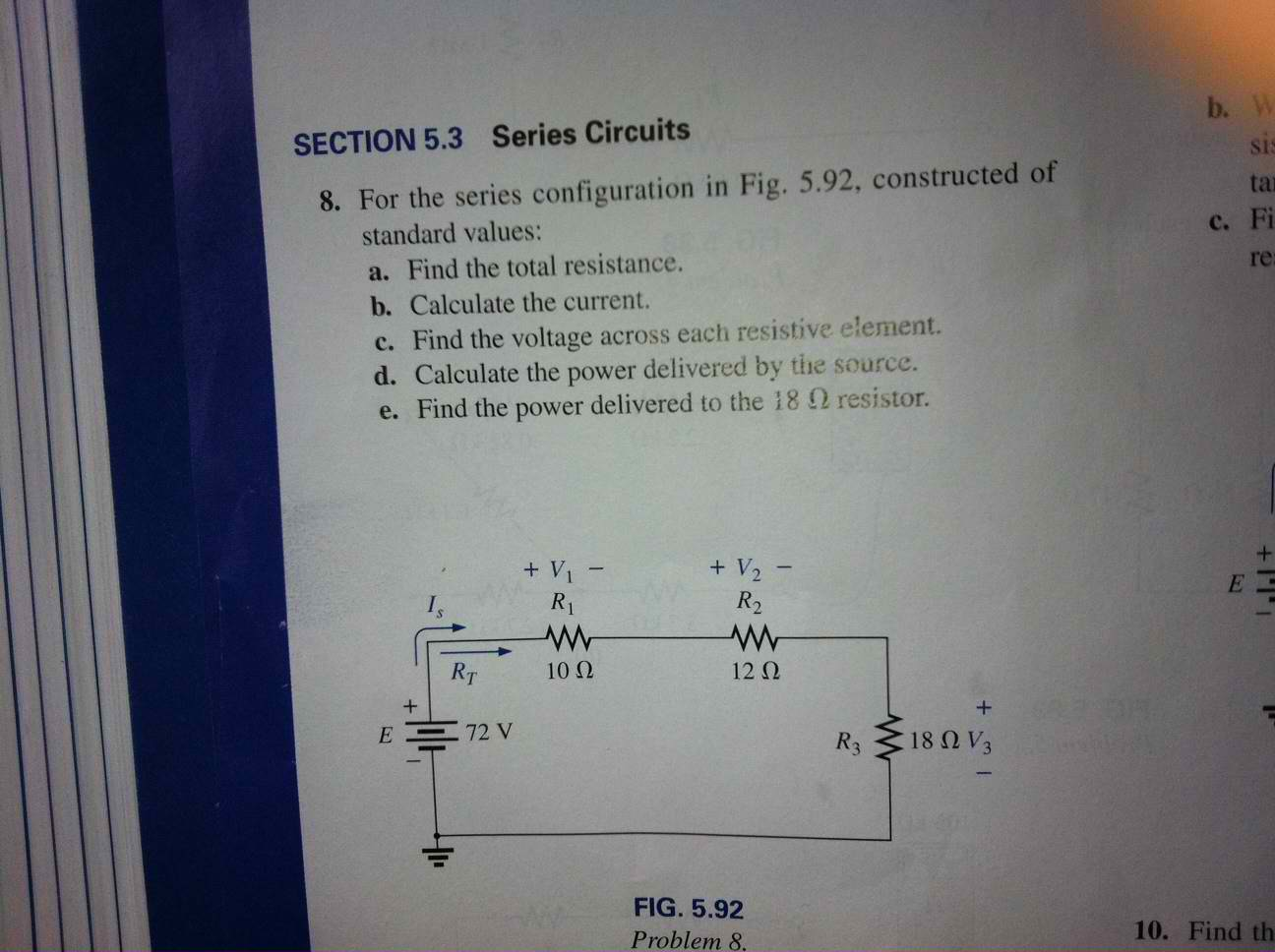 Solved For the series configuration in Fig. 5.92. | Chegg.com