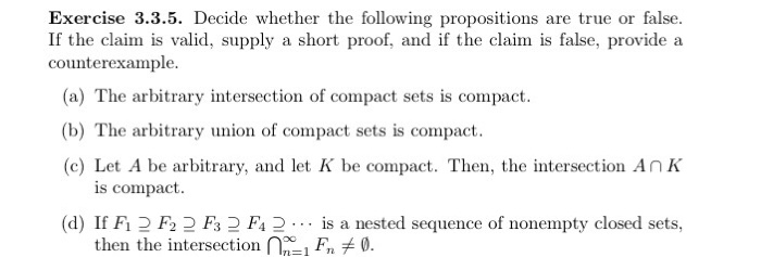 Solved Exercise 3.3.5. Decide whether the following | Chegg.com