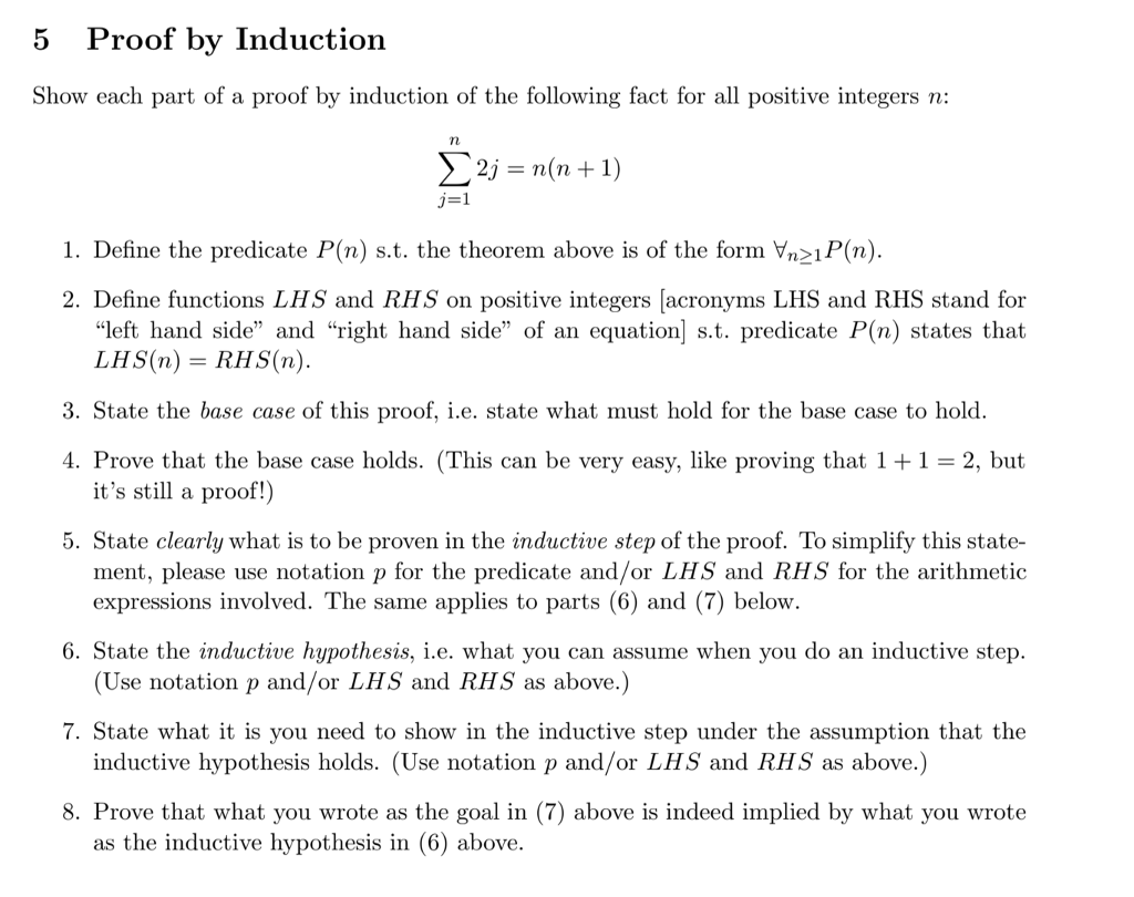 Solved 5 Proof By Induction Show Each Part Of A Proof By Chegg Solved 5 Proof By Induction Show Each Part Of A Proof By Chegg