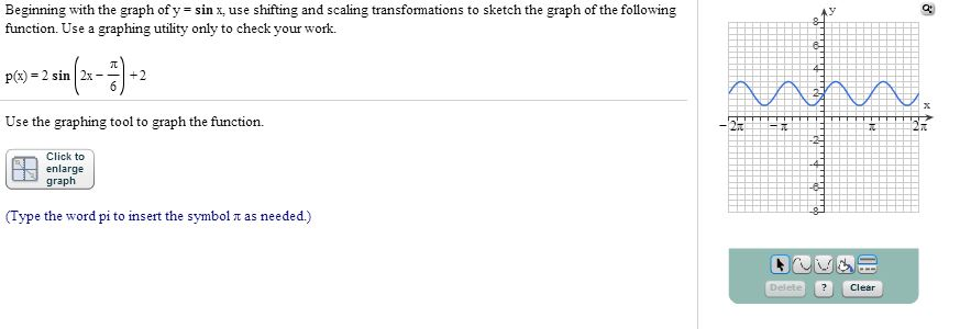 Solved Beginning with the graph of y = sin x, use shifting | Chegg.com