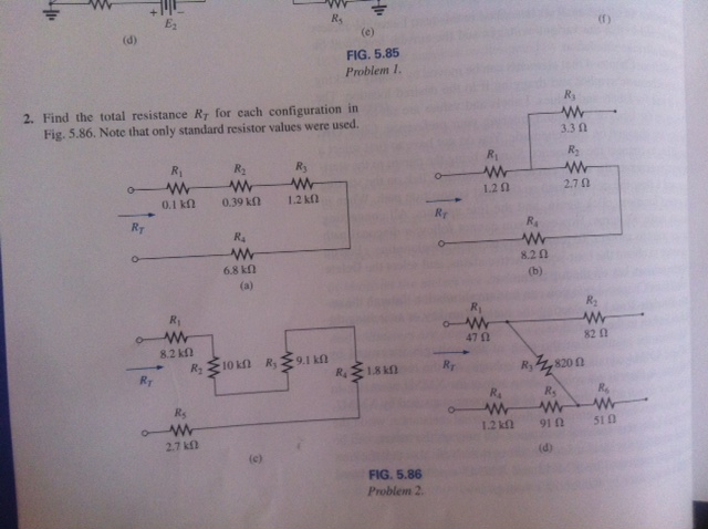 Solved FIG. 5.85 Find the total resistance RT for each | Chegg.com