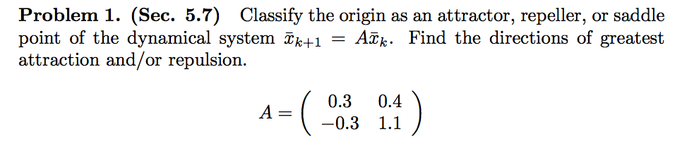 Classify the origin as an attractor, repeller, or | Chegg.com