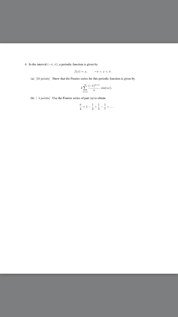 Solved In the interval (- pi, - pi), a periodic function is | Chegg.com