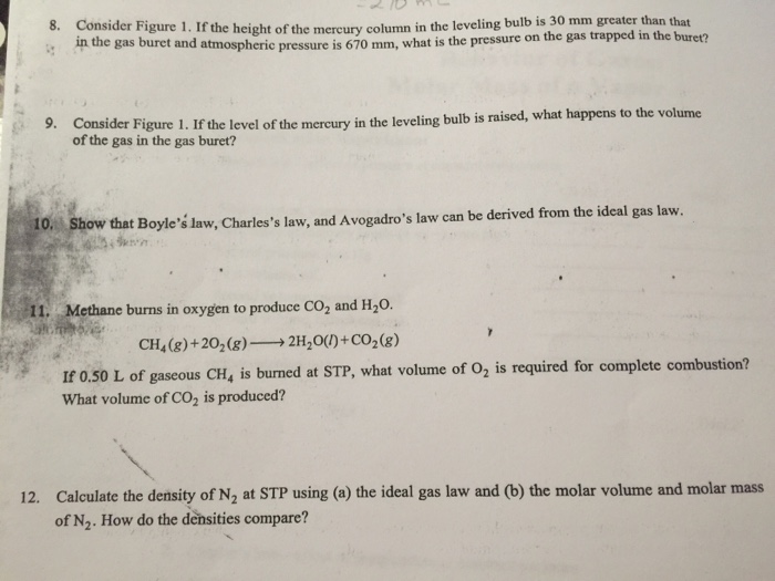Solved the height of the mercury column in the leveling bulb | Chegg.com