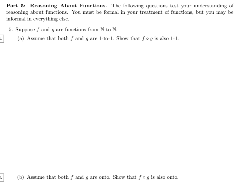 Solved Part 5: Reasoning About Functions. The following | Chegg.com