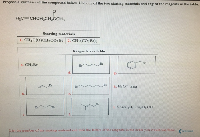 Solved Propose a synthesis of the compound below. Use one of | Chegg.com
