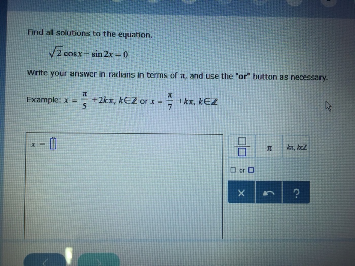 Solved Find all solutions to the equation. squareroot 2 cos | Chegg.com
