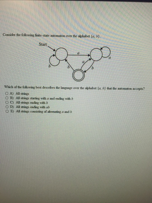 Solved Consider The Following Finite State Automaton Over