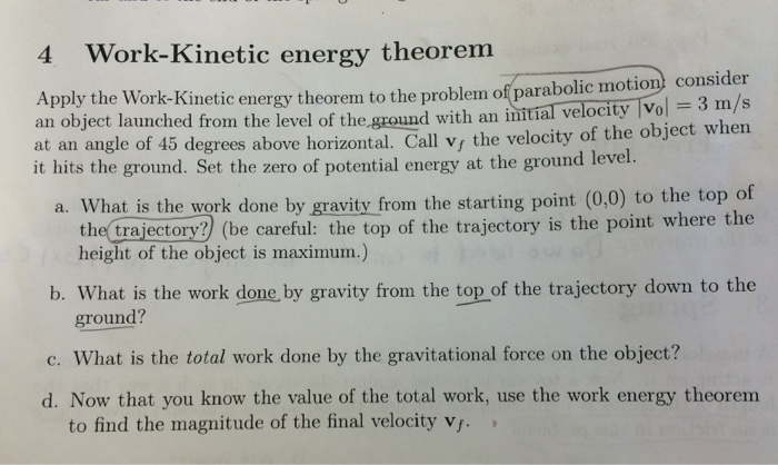 Solved 4 Work-Kinetic energy theorem Apply th an object | Chegg.com