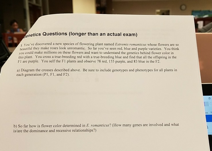 Solved ern , You've discovered a new species of flowering | Chegg.com