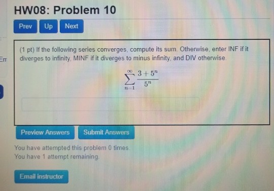 Solved HW08: Problem 14 Prev Up Next (1 pt) Consider the | Chegg.com Solved HW08: Problem 14 Prev Up Next (1 pt) Consider the | Chegg.com