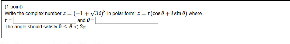 Solved (1 point) Find the complex conjugate and modulus of z | Chegg.com