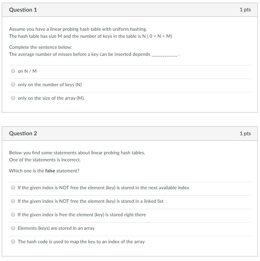 Solved Assume you have a linear probing hash table with | Chegg.com