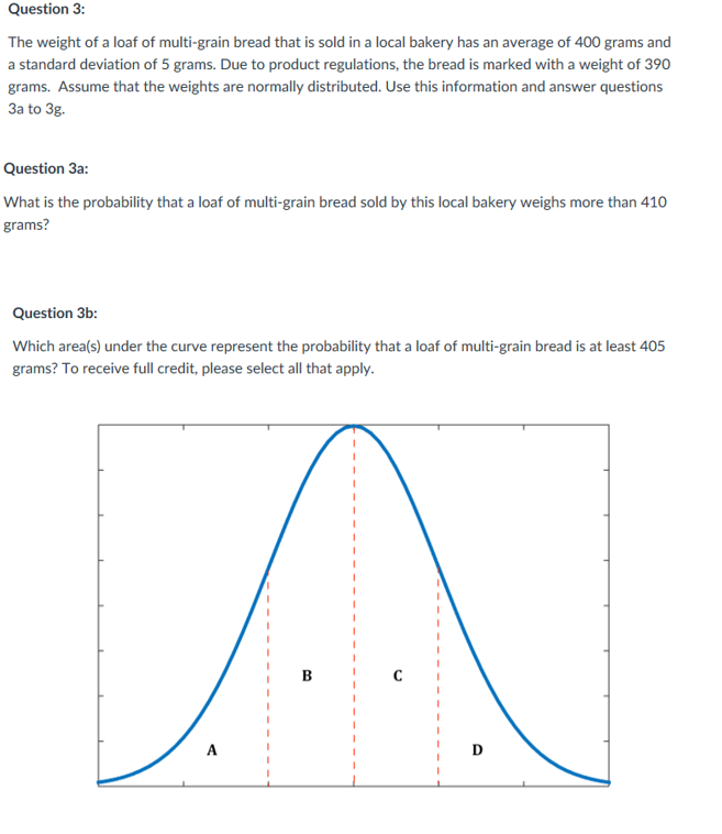 Solved Question 3: The weight of a loaf of multi-grain bread | Chegg.com