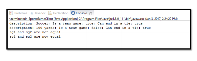 Solved Write a class encapsulating a sports game, which | Chegg.com