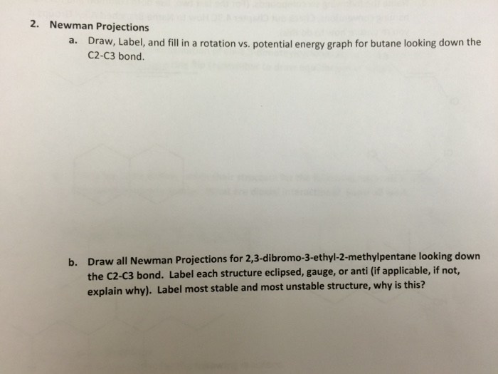 Solved 2. Newman Projections a. Draw, Label, and fill in a | Chegg.com