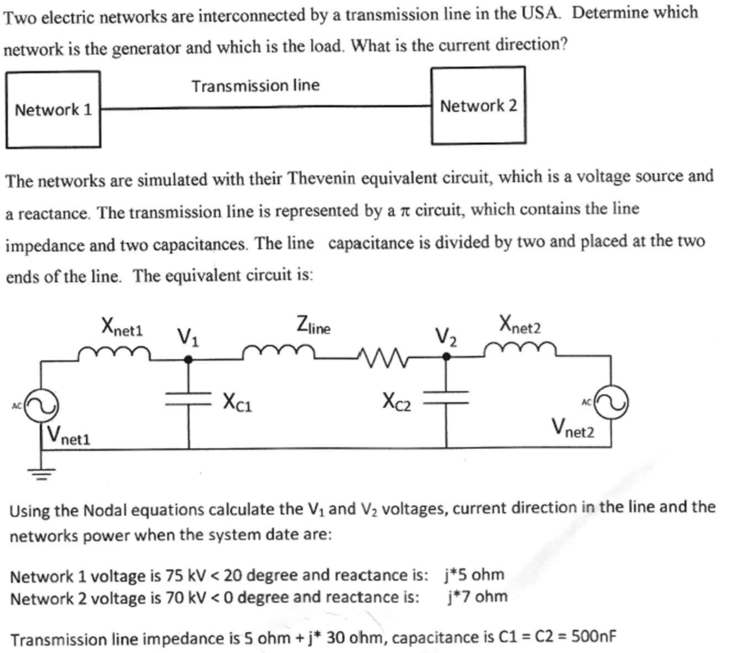 Solved Two electric networks are interconnected by a | Chegg.com