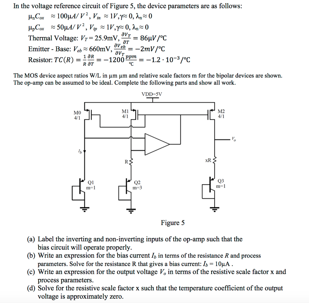 Solved In the voltage reference circuit of Figure 5, the | Chegg.com